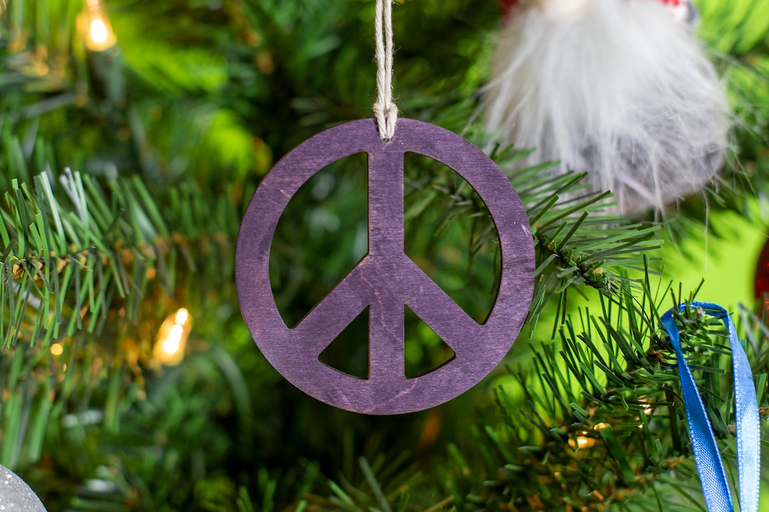 Peace Sign Cutout Wooden Ornament - Etsy