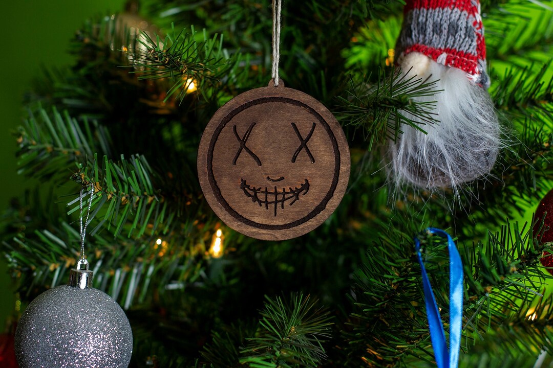 Purge Smiley Face Emoji Wood Ornament - Etsy
