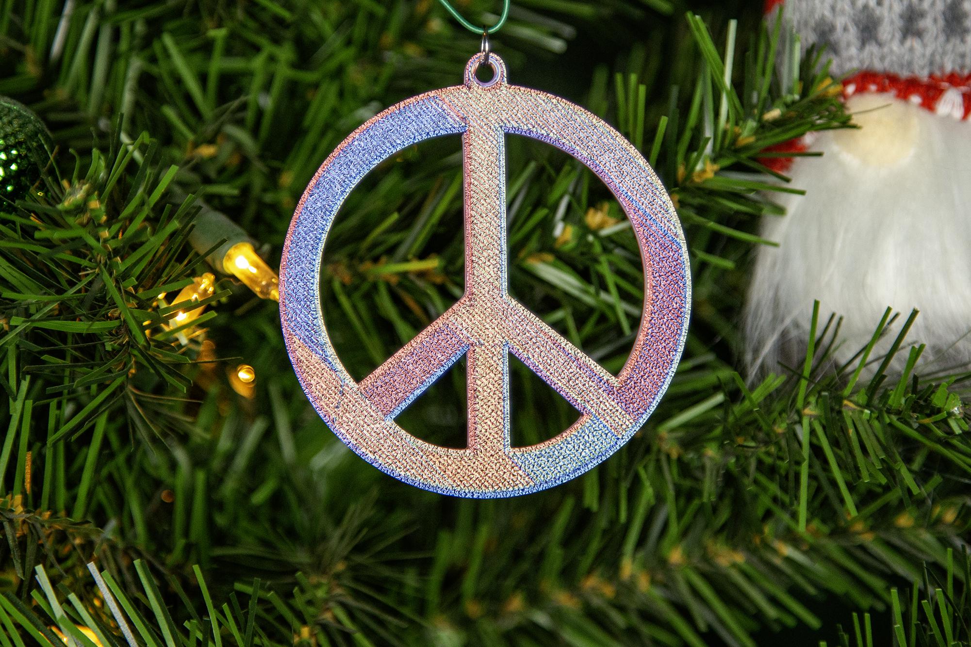 Peace Sign 3D Printed Ornament - Etsy