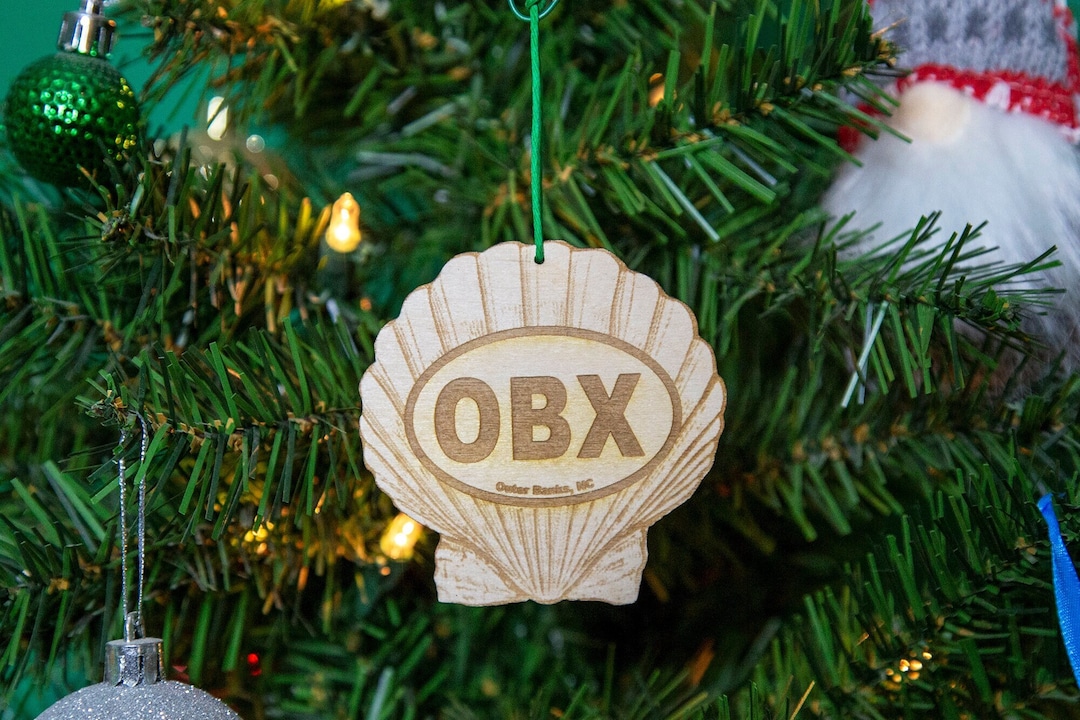 OBX Outer Banks Seashell Wood Ornament - Etsy