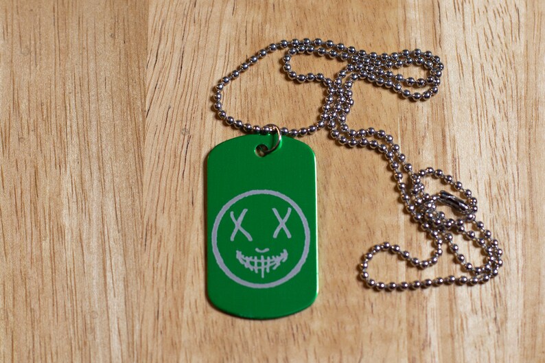 Purge Anarchy Smiley Face Emoji Dog Tag Necklace - Etsy