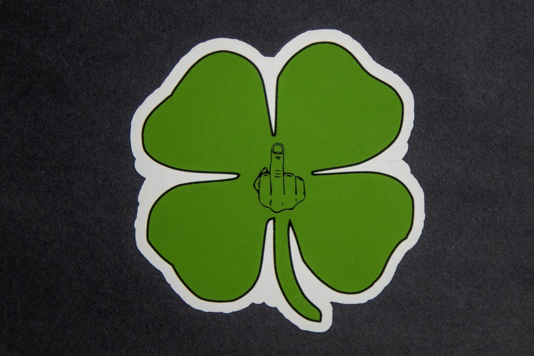 Middle Finger FU Shamrock 4 Leaf Clover Vinyl Sticker - Etsy