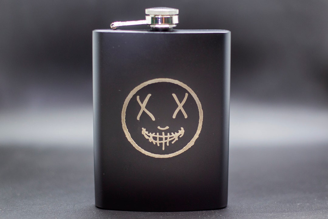 Purge Anarchy Smiley Face Emoji Black Stainless Steel Hip Flask - Etsy