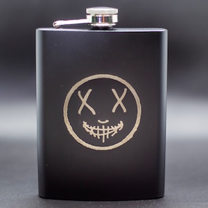Purge Anarchy Smiley Face Emoji Black Stainless Steel Hip Flask - Etsy