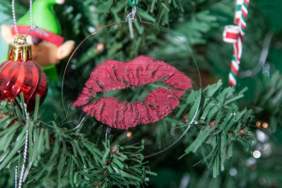 Red Lips Hand Painted Ornament | Etsy