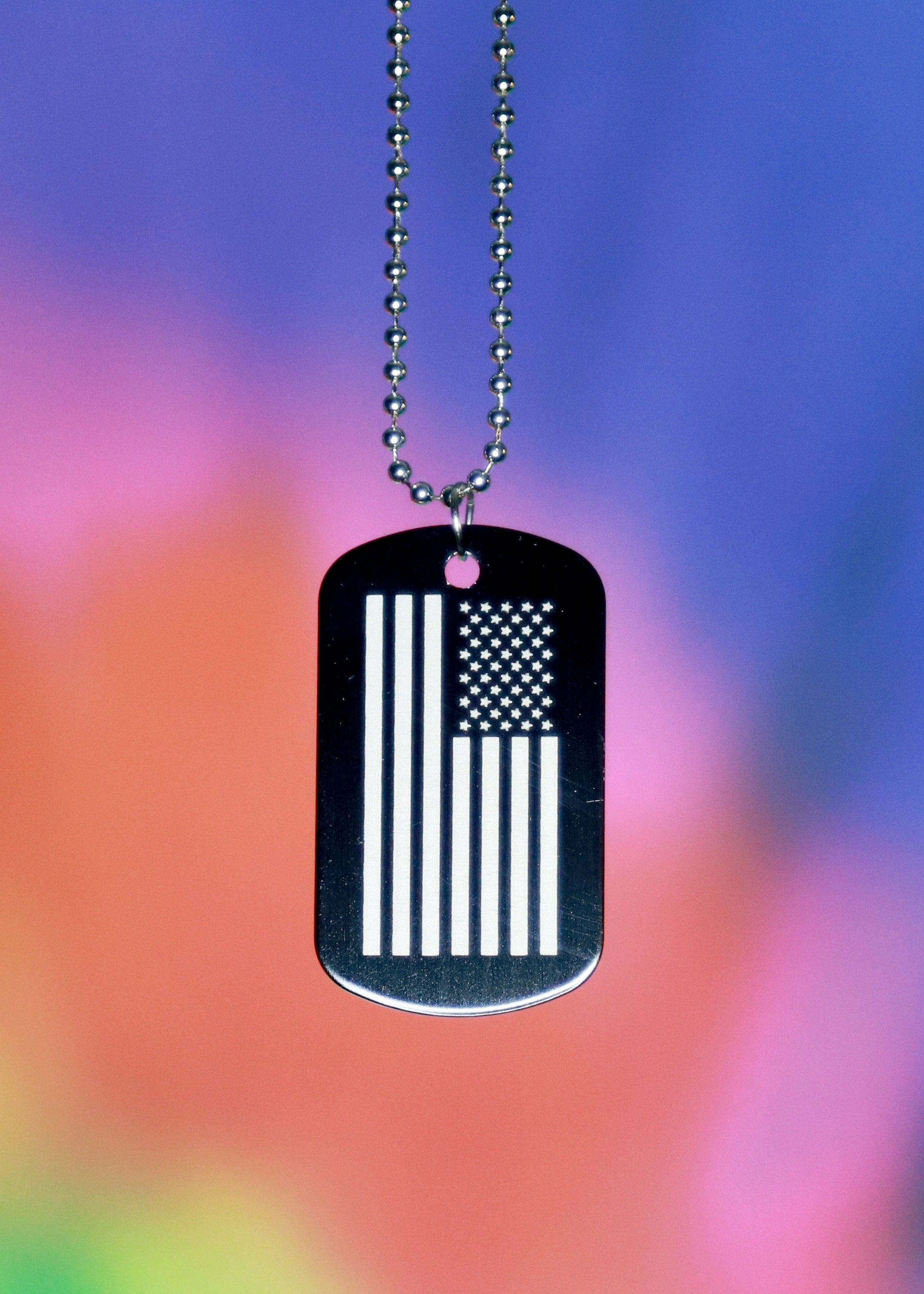US Flag Dog tag Necklace | Etsy