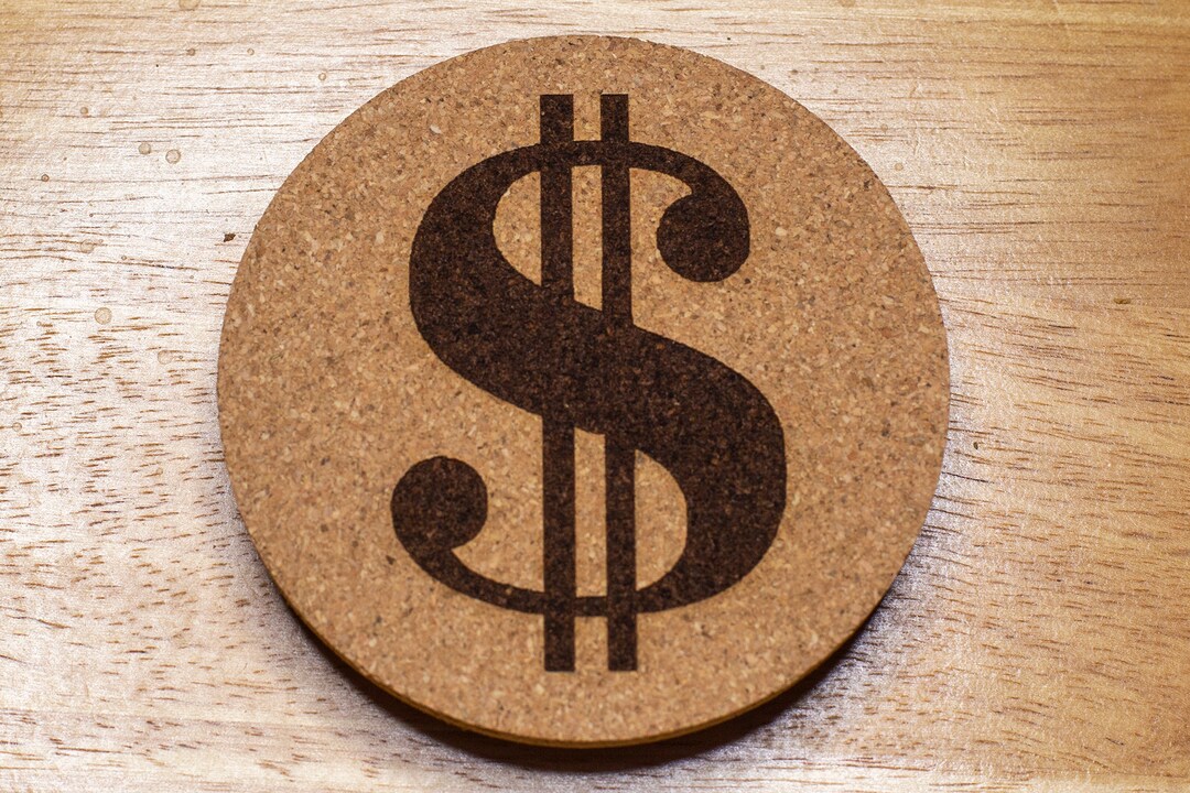 Dollar Sign Cork Drink Coaster - Etsy