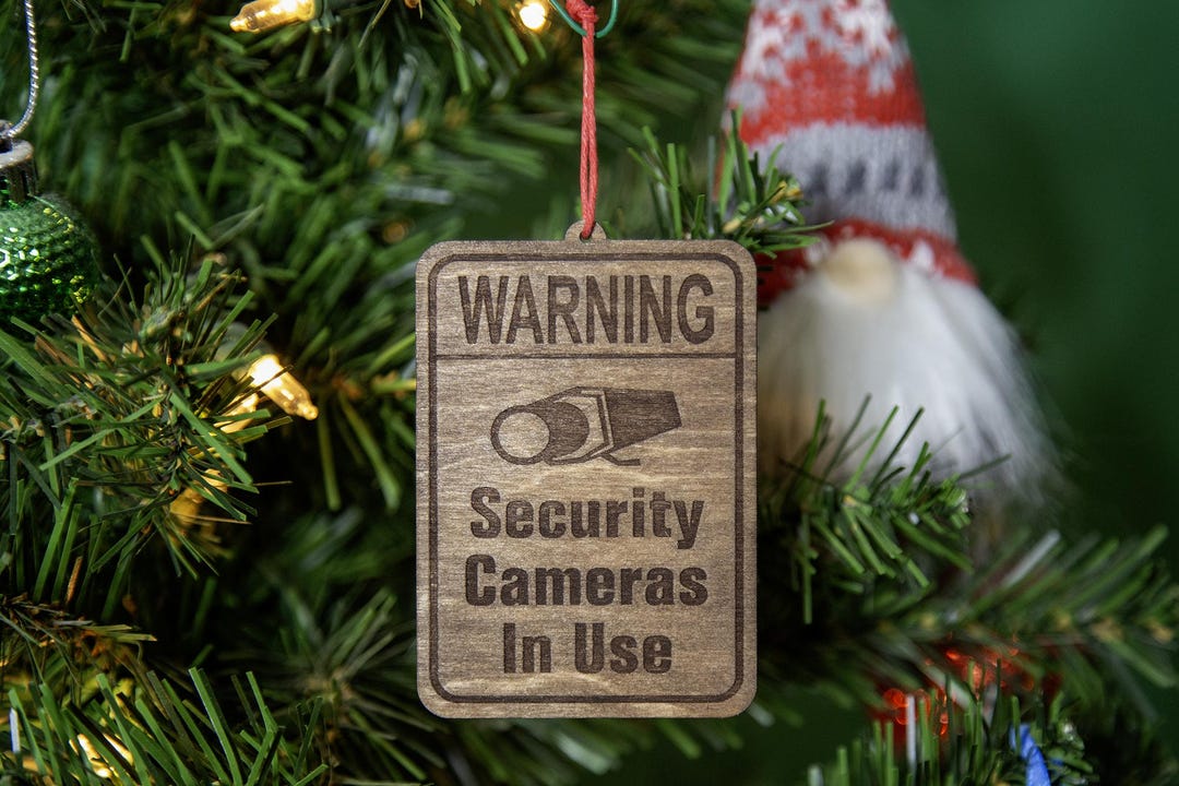 Warning Security Camera in Use Sign Wooden Ornament - Etsy