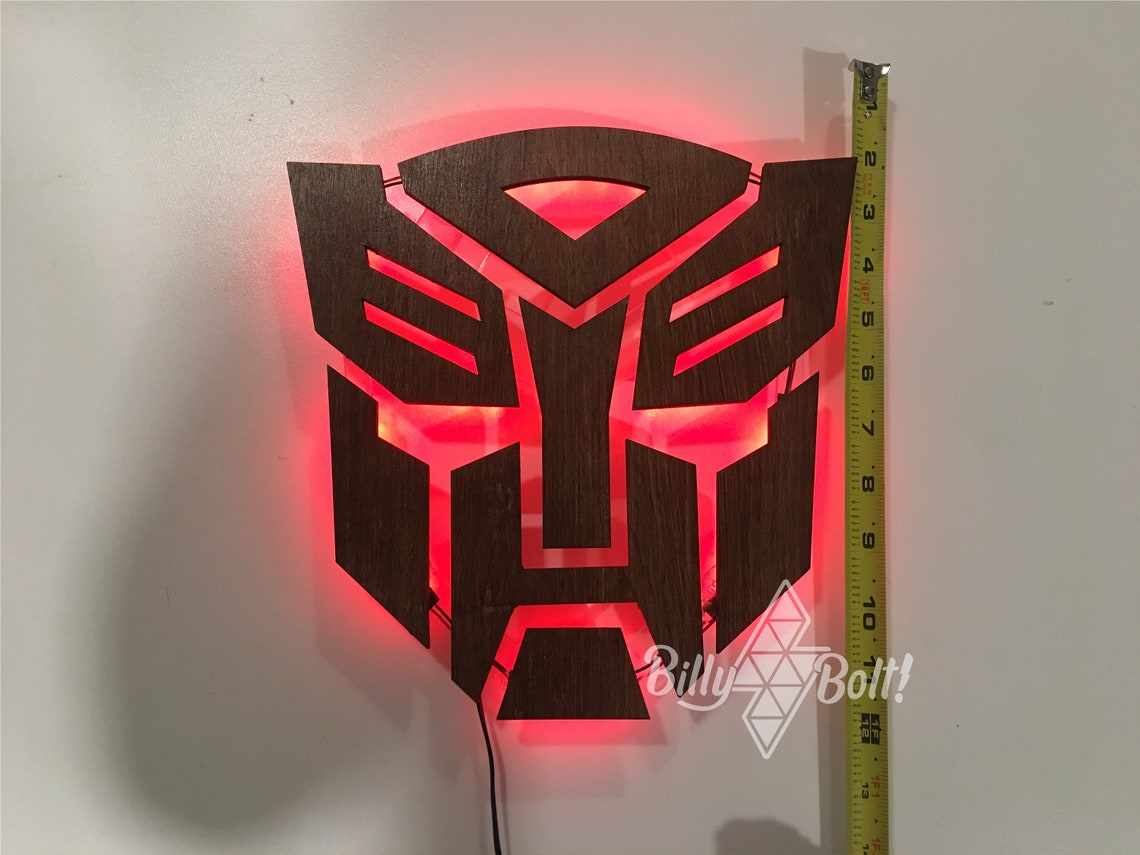 Transformers Autobot Wooden Wall Light up Decor | Etsy