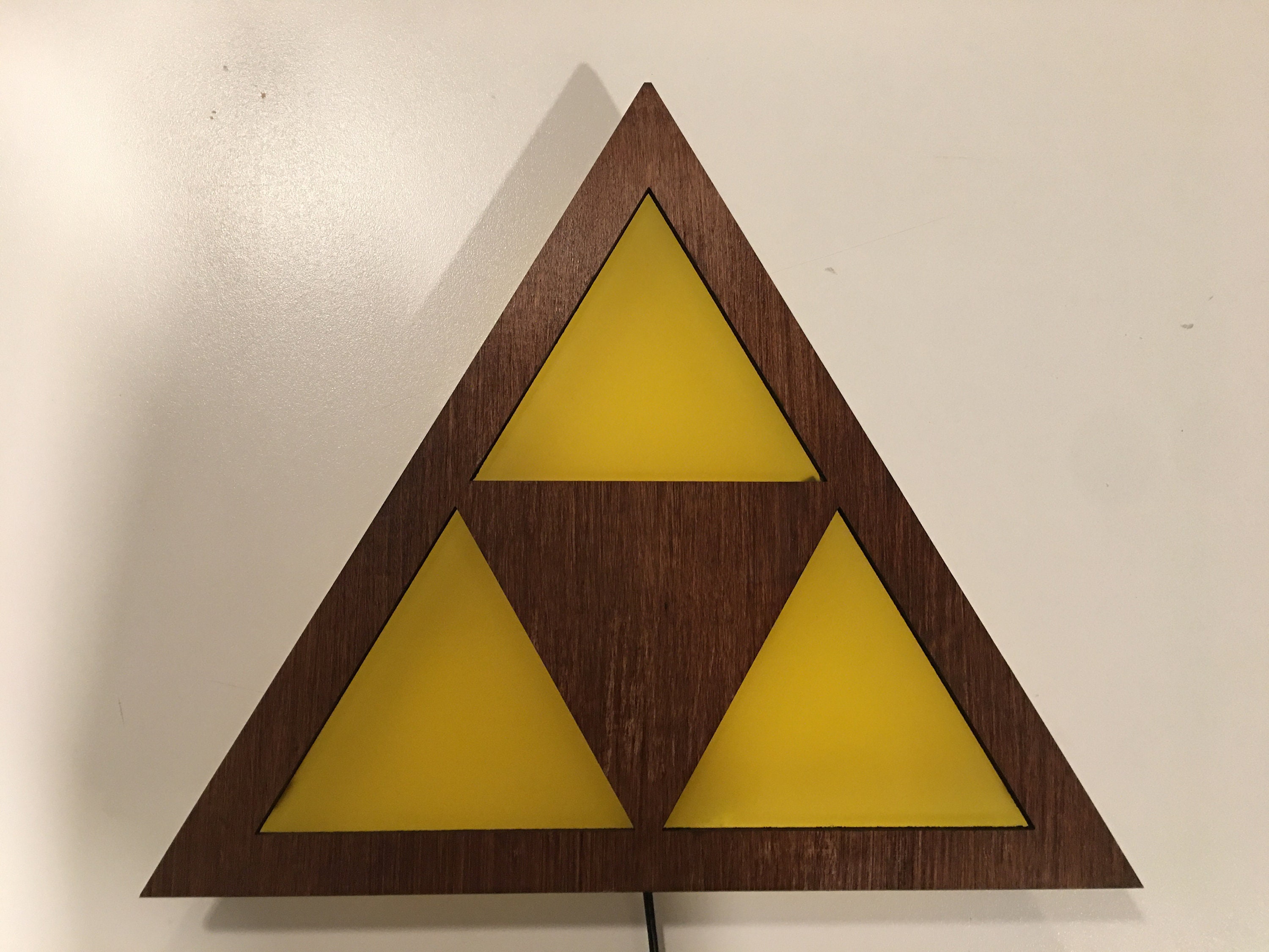 Wooden Legend of Zelda Triforce LED Wall Decor - Etsy
