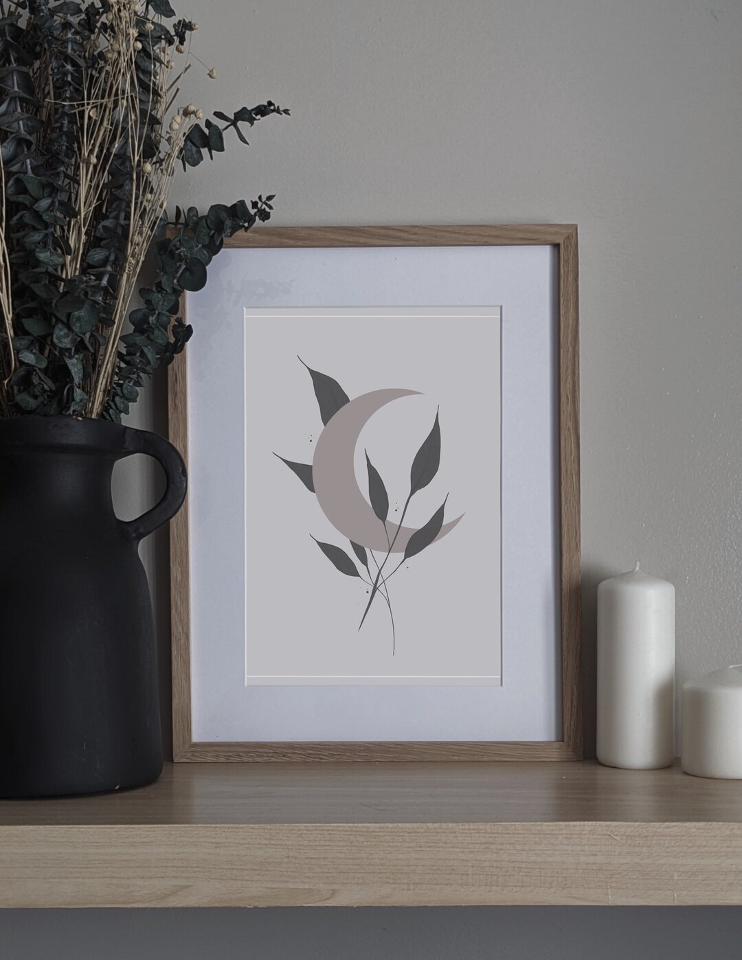 Modern Crescent Moon Art Print | Wall Art | Wall Decor | Moon ...