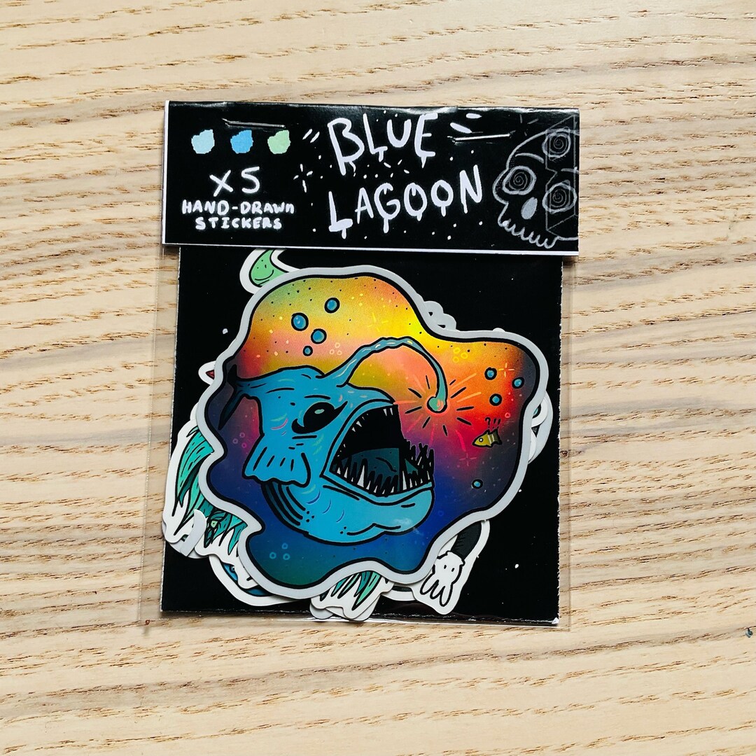 Blue Lagoon (5x Hand-drawn Stickers) - Etsy