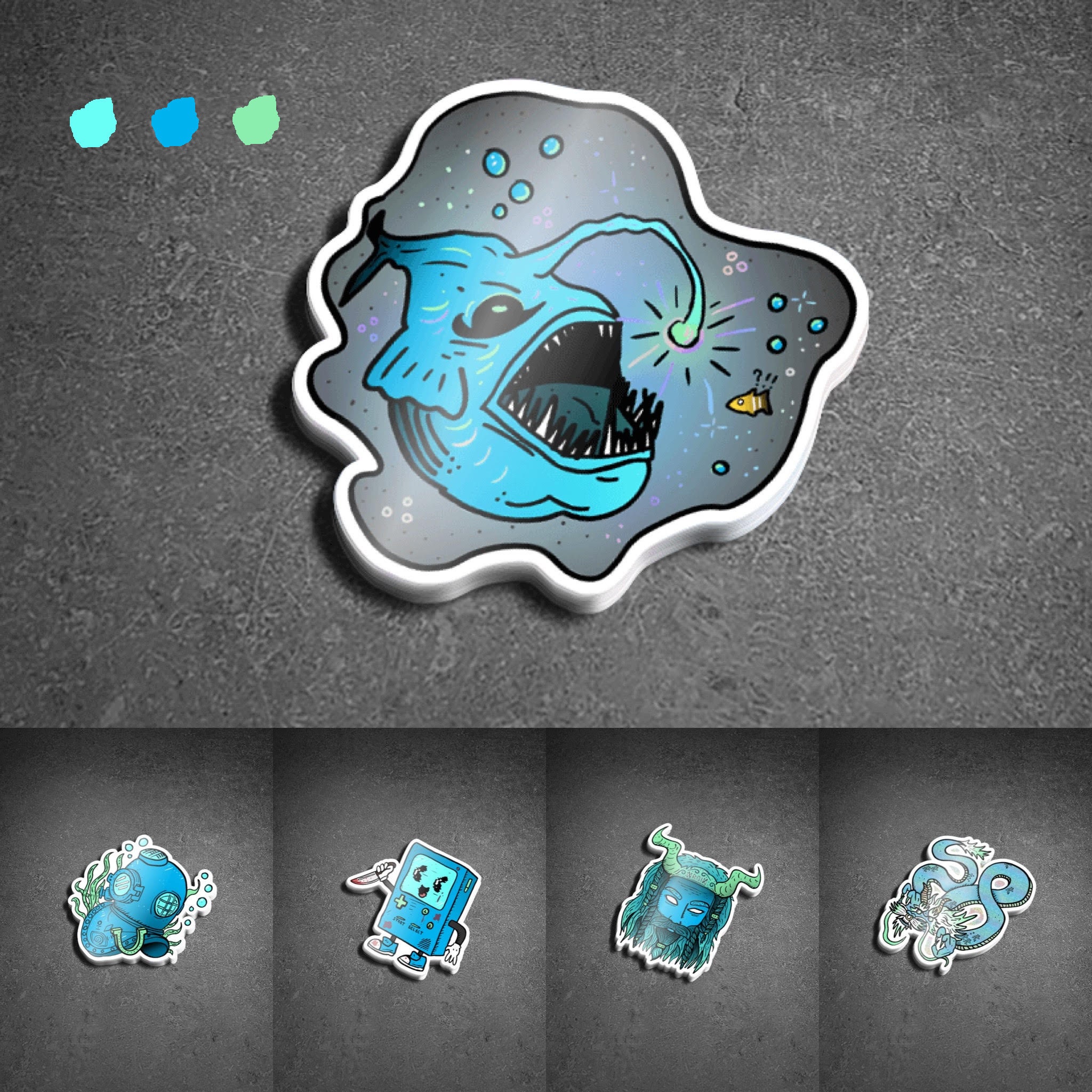 Blue Lagoon (5x Hand-drawn Stickers) - Etsy Australia