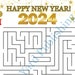 Happy New Year 2024 Printable Maze Puzzle | Digital Activity for Kids ...