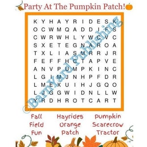 Pumpkin Patch Word Search Printable Puzzle | Digital Activity for Kids ...