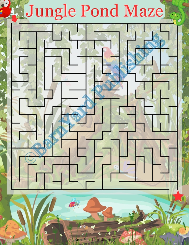 Jungle Pond Maze Digital Puzzle | Digital Activity for Kids Teachers ...