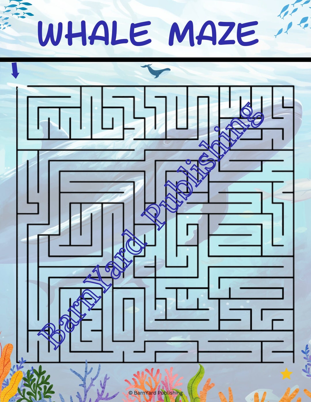 Printable Blue Whale Maze | Digital Activity for Kids Teachers and ...
