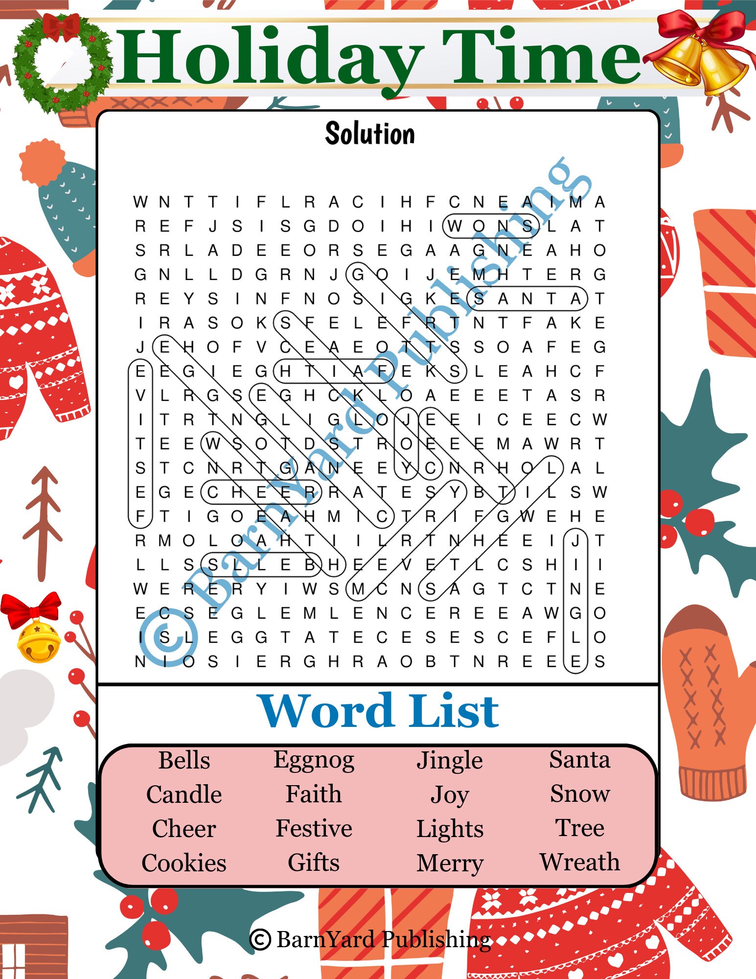 Holiday Time Word Search Printable Puzzle Digital Activity - Etsy