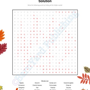 Fall Harvest Word Search Printable Puzzle | Digital Activity for Kids ...