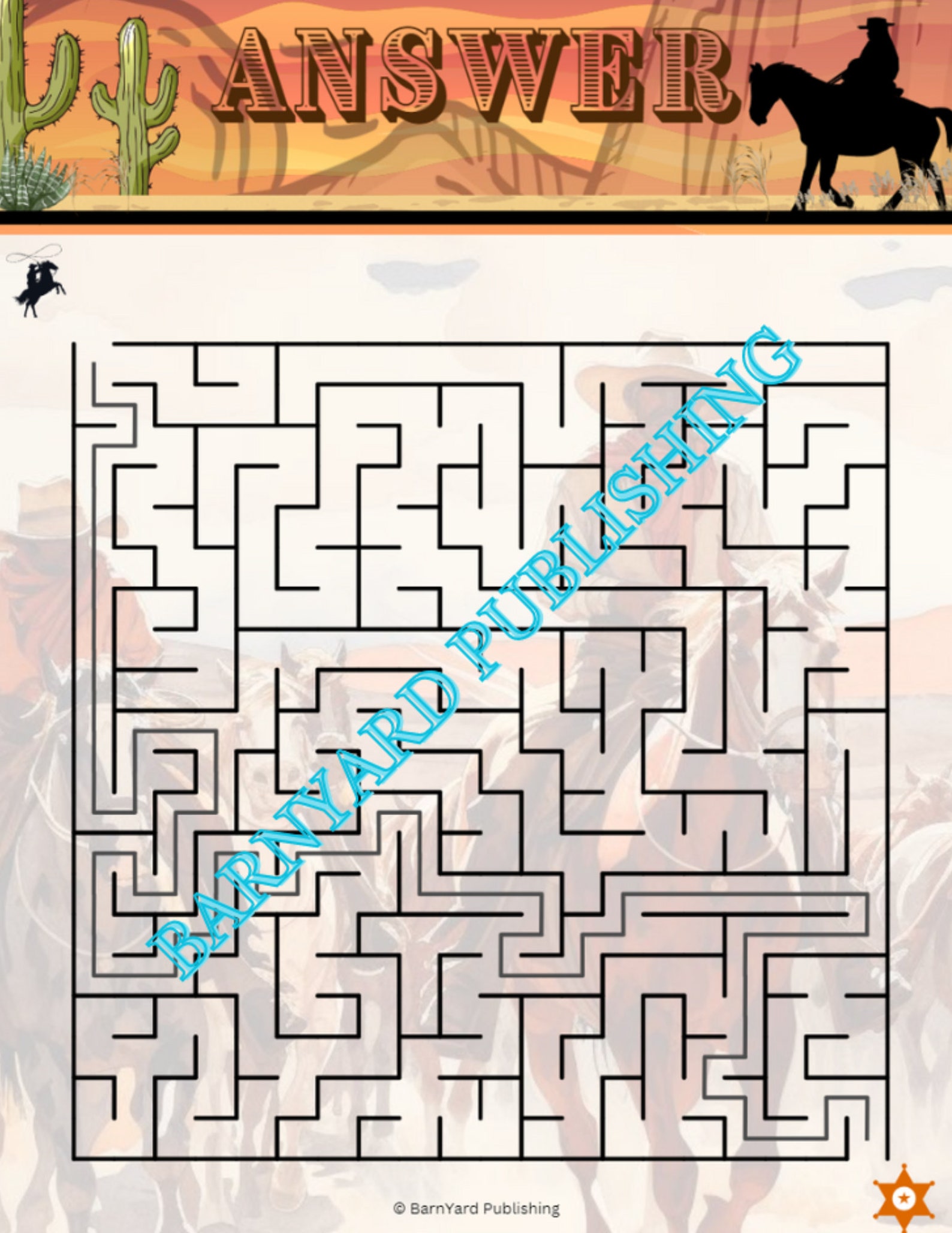 Printable Cowboy Maze - Digital Activity for Kids Teachers and Adults 1 ...