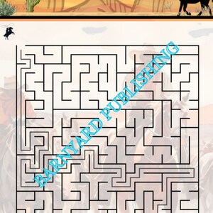 Printable Cowboy Maze - Digital Activity for Kids Teachers and Adults 1 ...