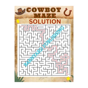 5 Printable Cowboy Western Mazes Puzzle Pack - Digital Activity for ...