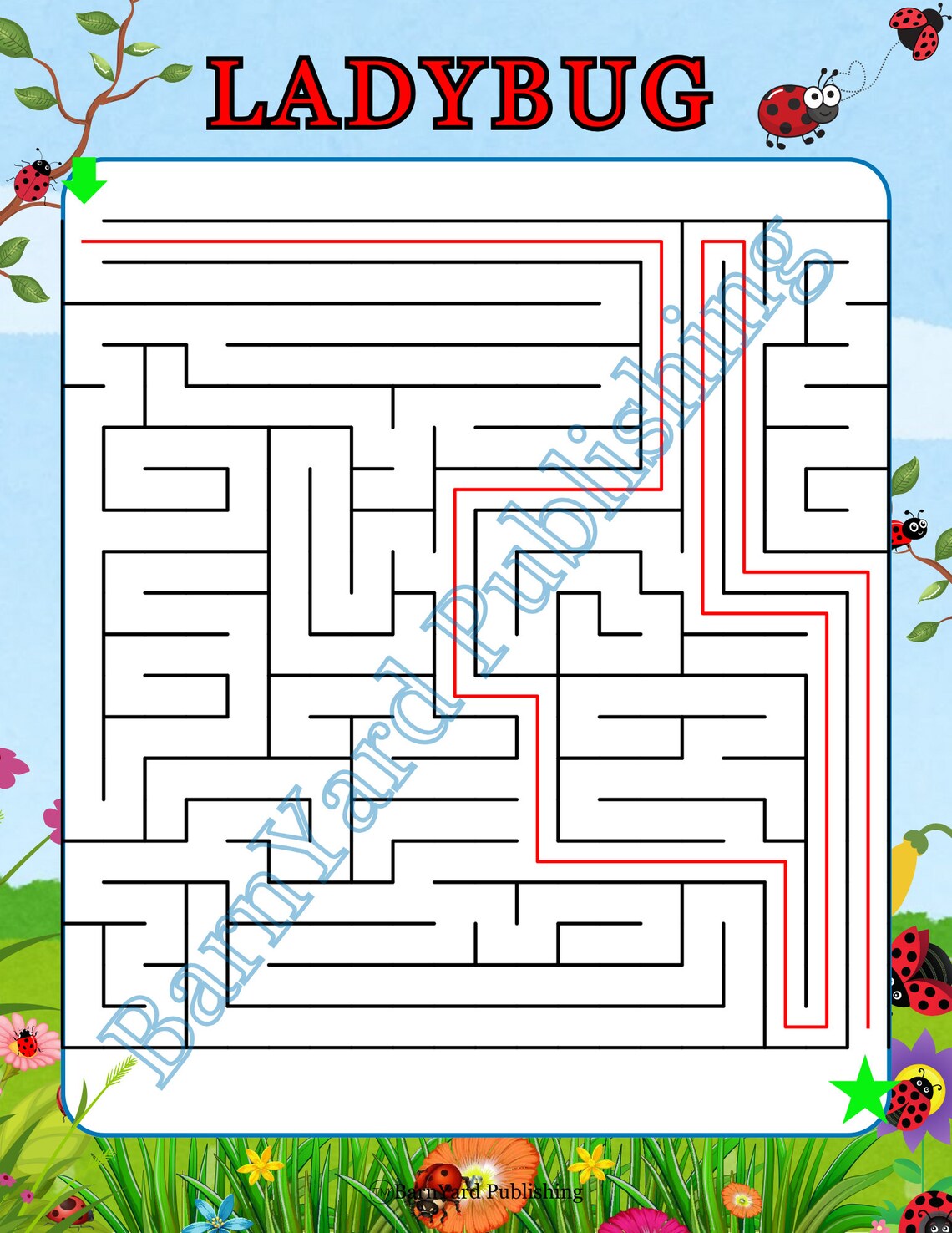 Printable Ladybug Maze Ladybug Digital Activity for Kids Teachers and ...