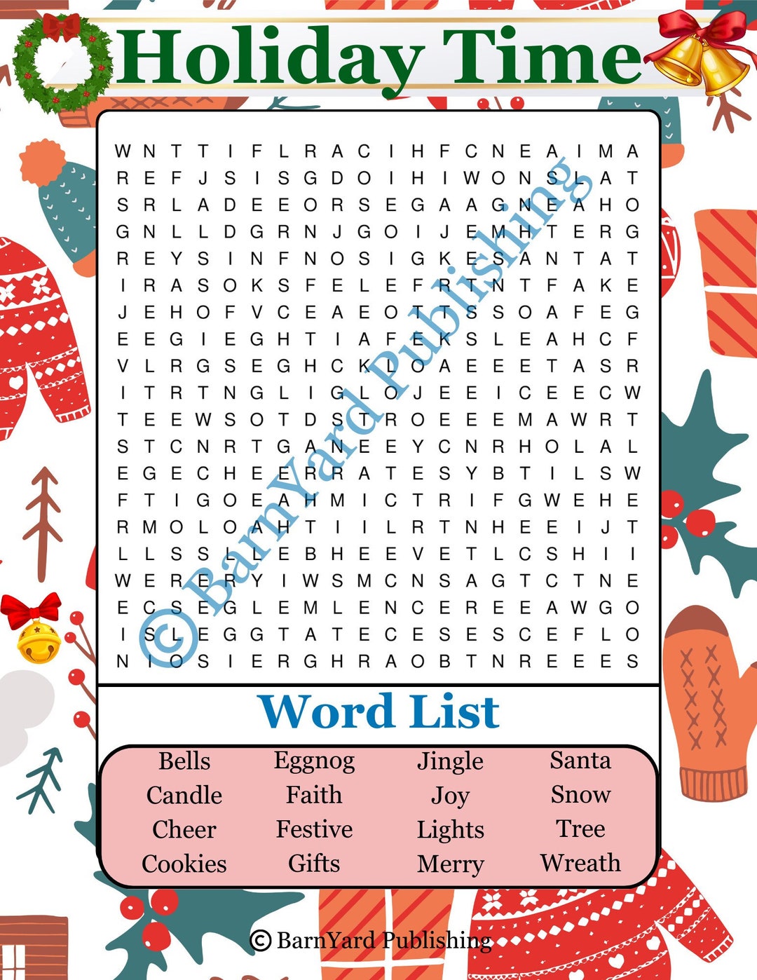 Holiday Time Word Search Printable Puzzle | Digital Activity for Kids ...