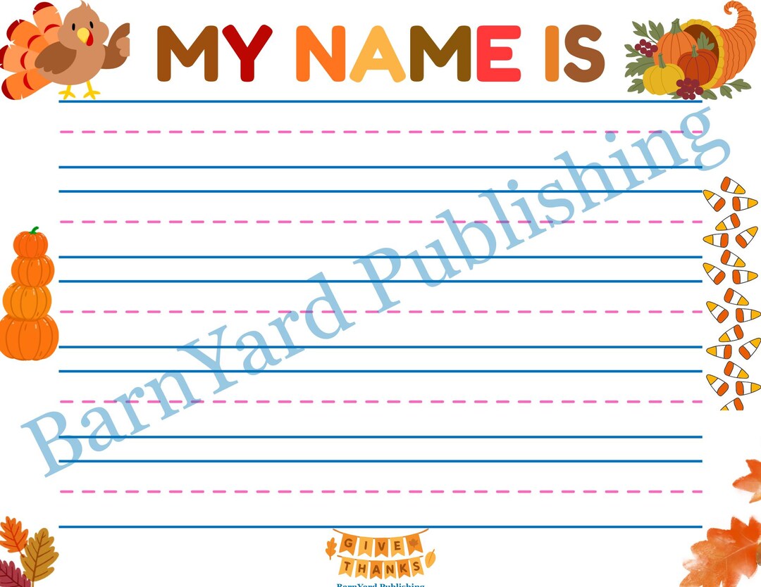 1 Thanksgiving Handwriting Worksheet—best Printable Name Worksheets ...