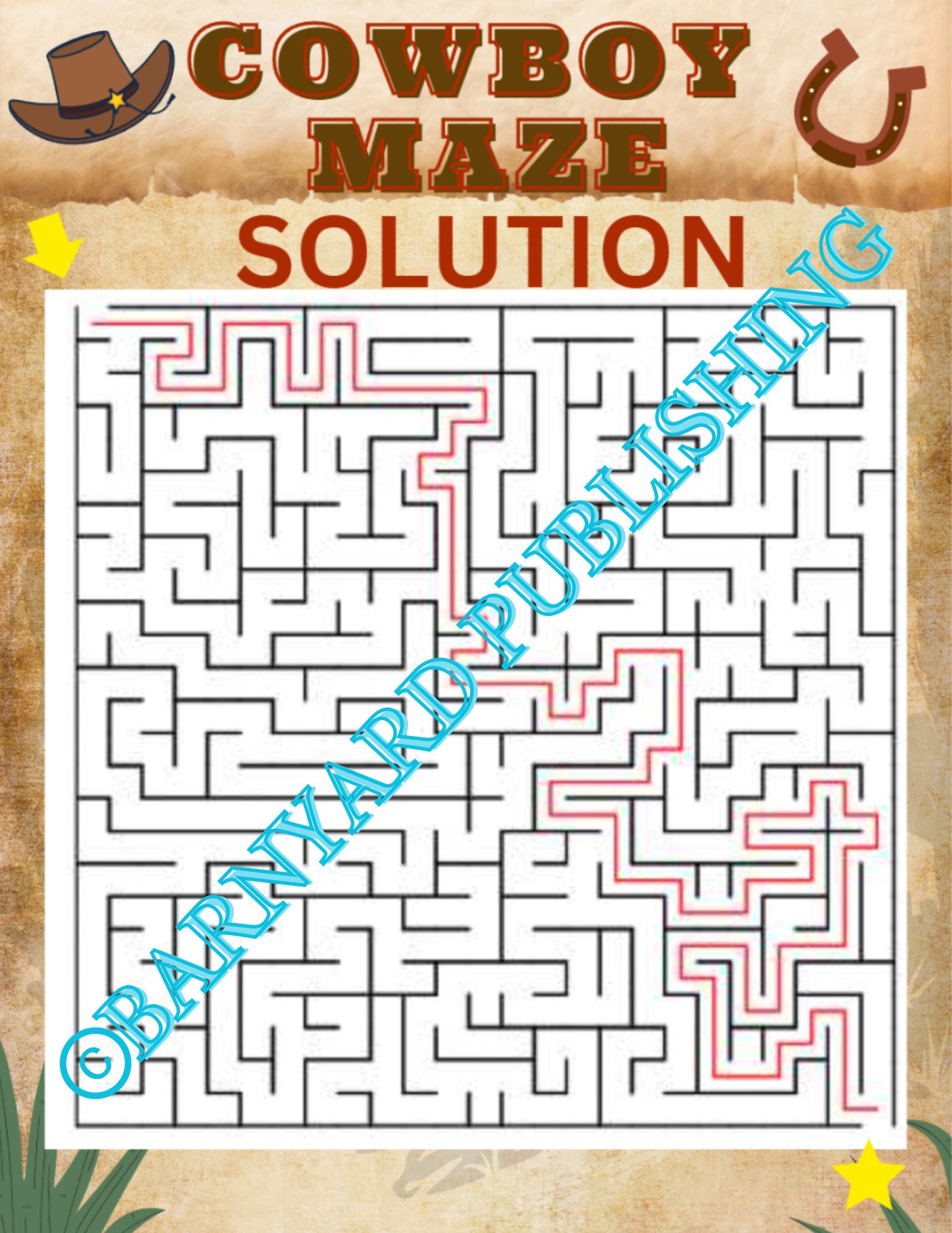 Printable Cowboy Themed Puzzle Maze Digital Activity for - Etsy