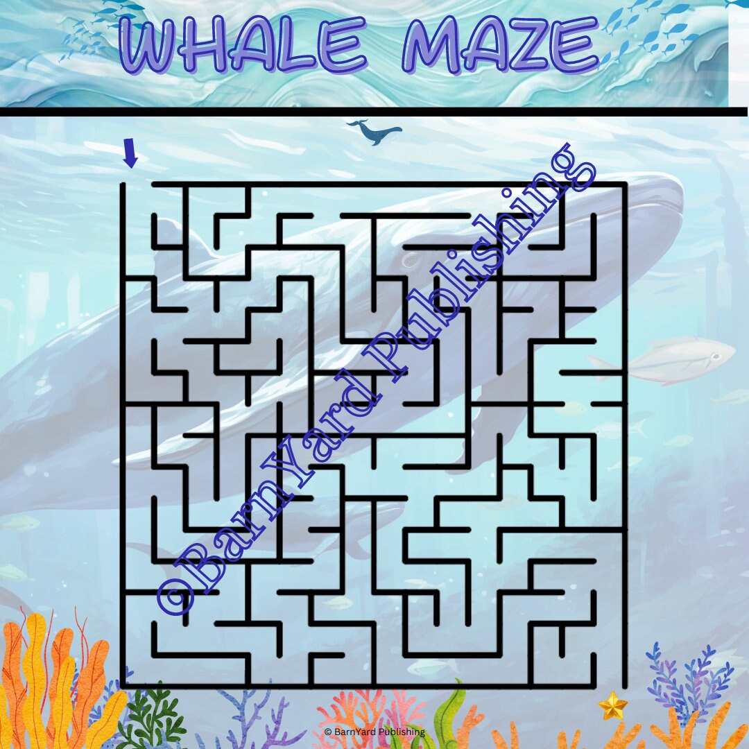 5 Printable Underwater Mazes Puzzle Pack Digital Activity for Kids ...