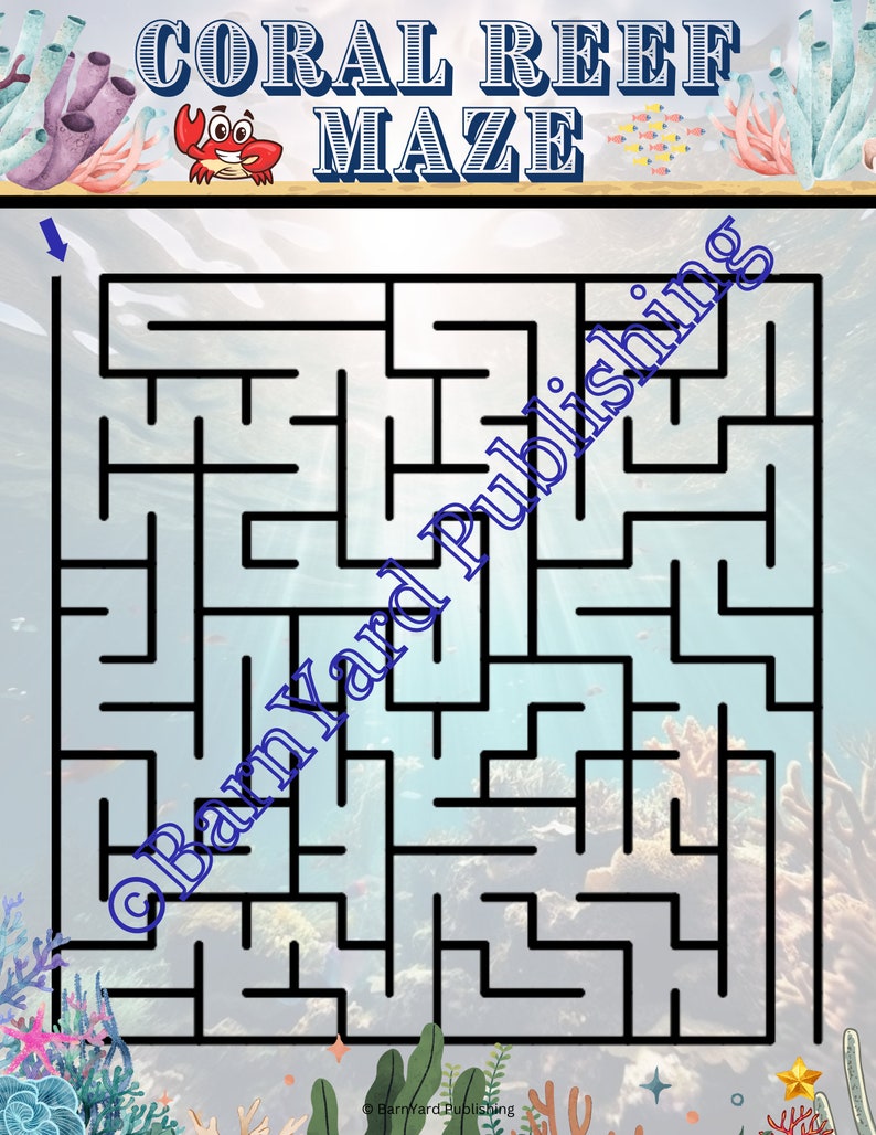 5 Printable Underwater Mazes Puzzle Pack Digital Activity for Kids ...