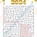 Happy New Year 2024 Printable Maze Puzzle | Digital Activity for Kids ...
