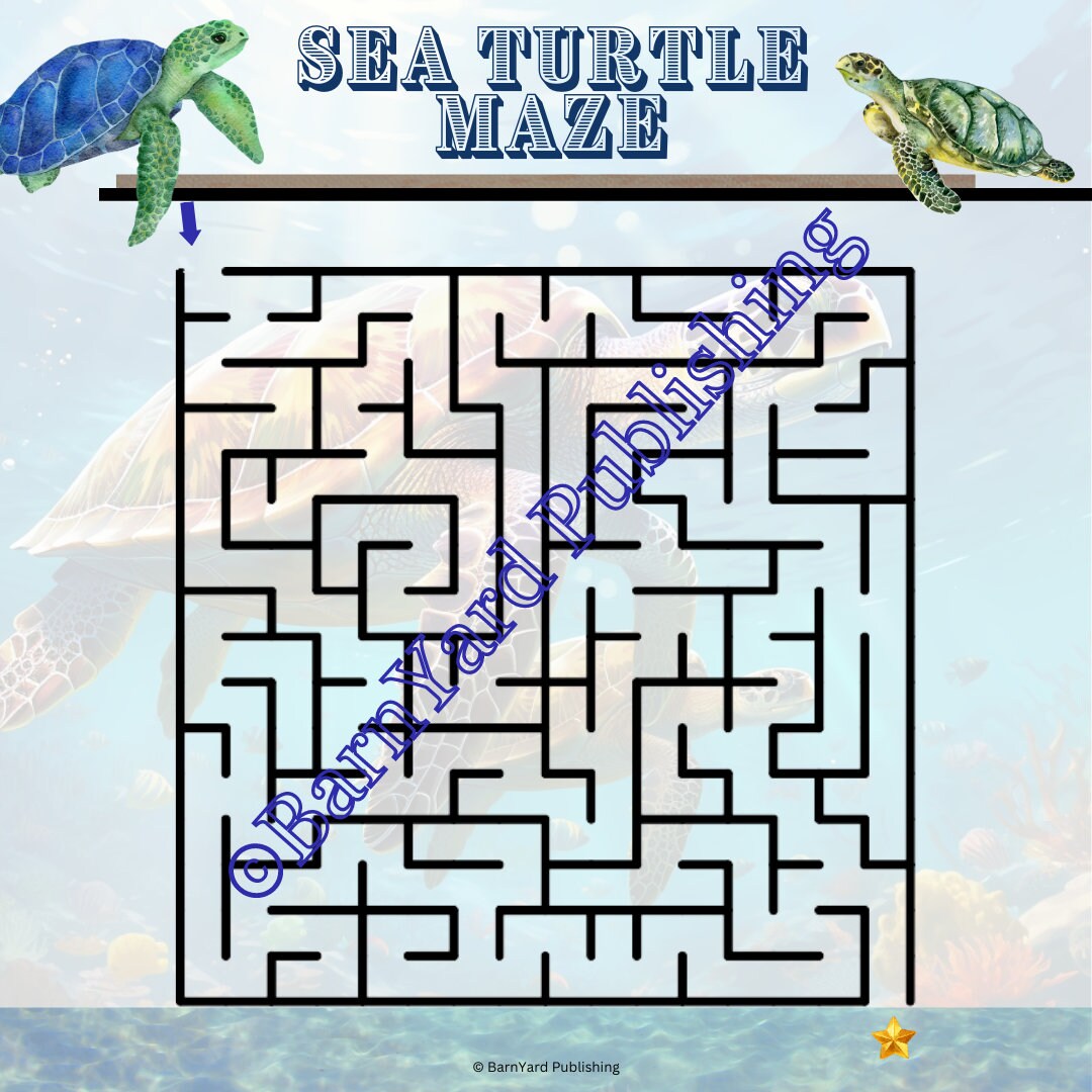 5 Printable Underwater Mazes Puzzle Pack Digital Activity for Kids ...