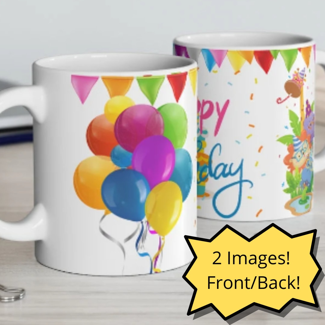 Happy Birthday Festive - Ceramic Mug 11oz | Fun Coffee Mug | Happy ...
