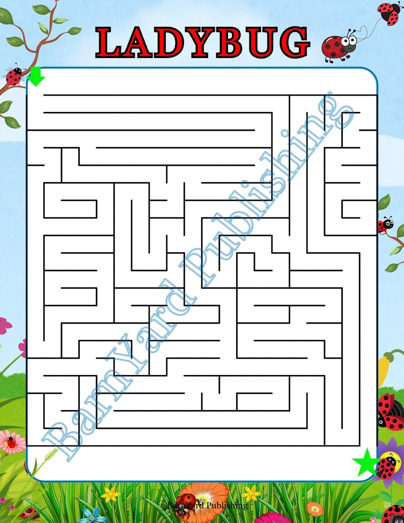 Printable Ladybug Maze Ladybug Digital Activity for Kids Teachers and ...