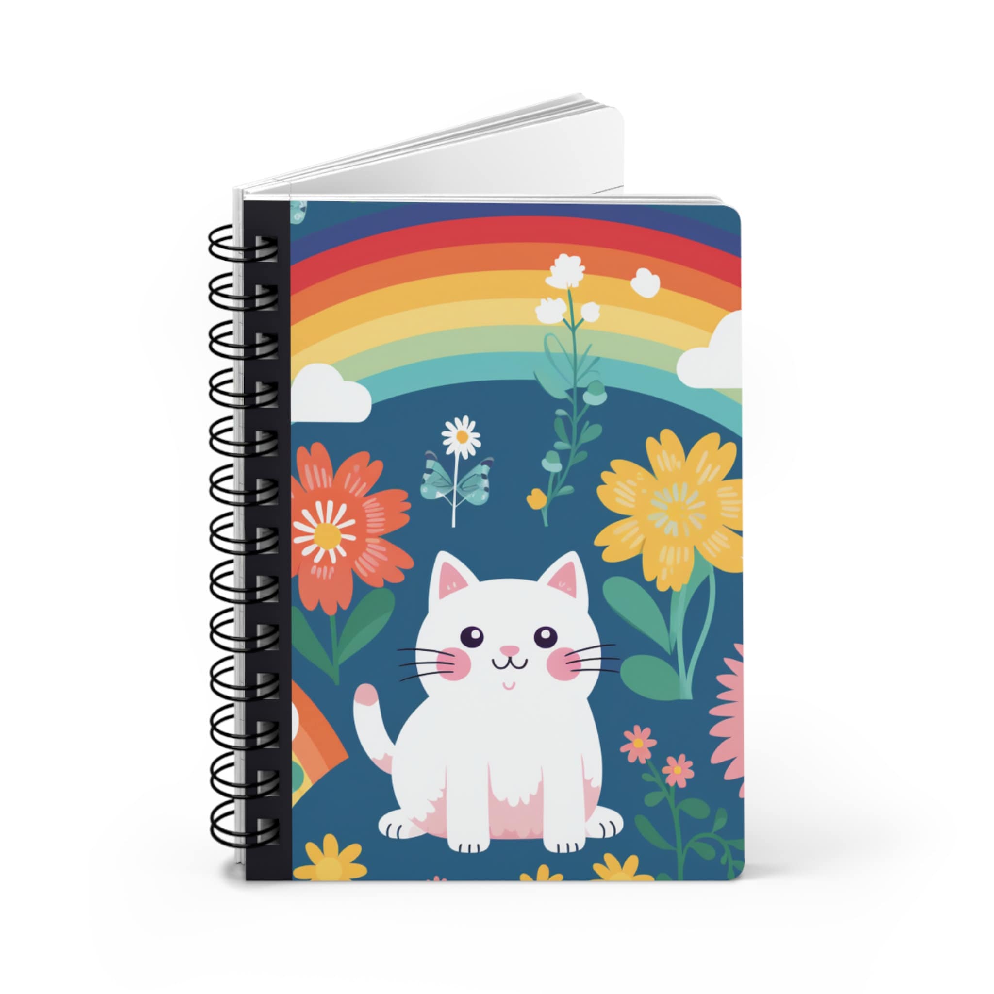 Rainbow Kitten Spiral Bound Journal - Etsy