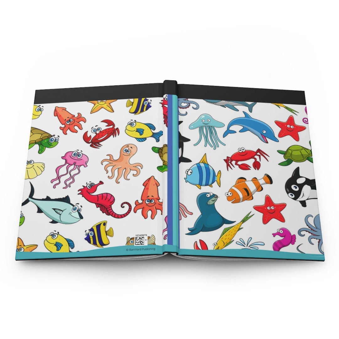 Sea Creature Fishtank - 150 Pages (75 Sheets) Hard Back Lined Journal ...