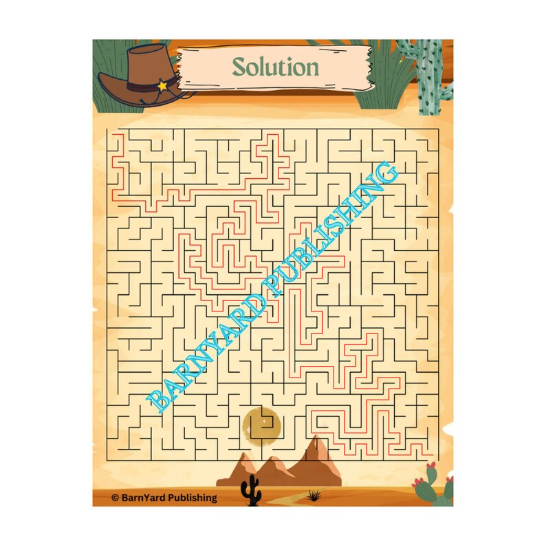 5 Printable Cowboy Western Mazes Puzzle Pack - Digital Activity for ...