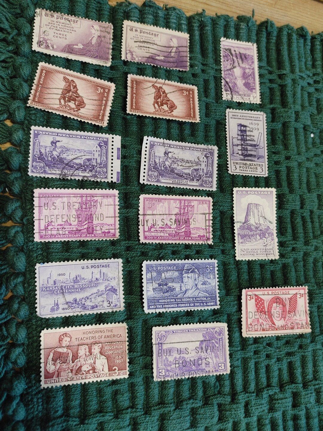 3 Cent Vintage Purple Stamps - Etsy