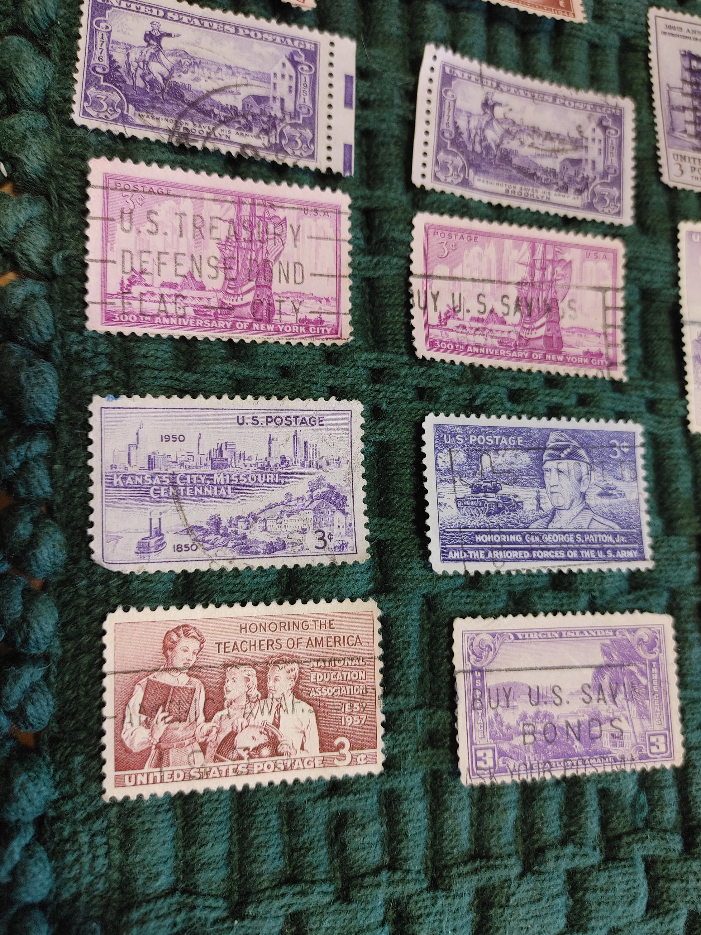 3 Cent Vintage Purple Stamps - Etsy