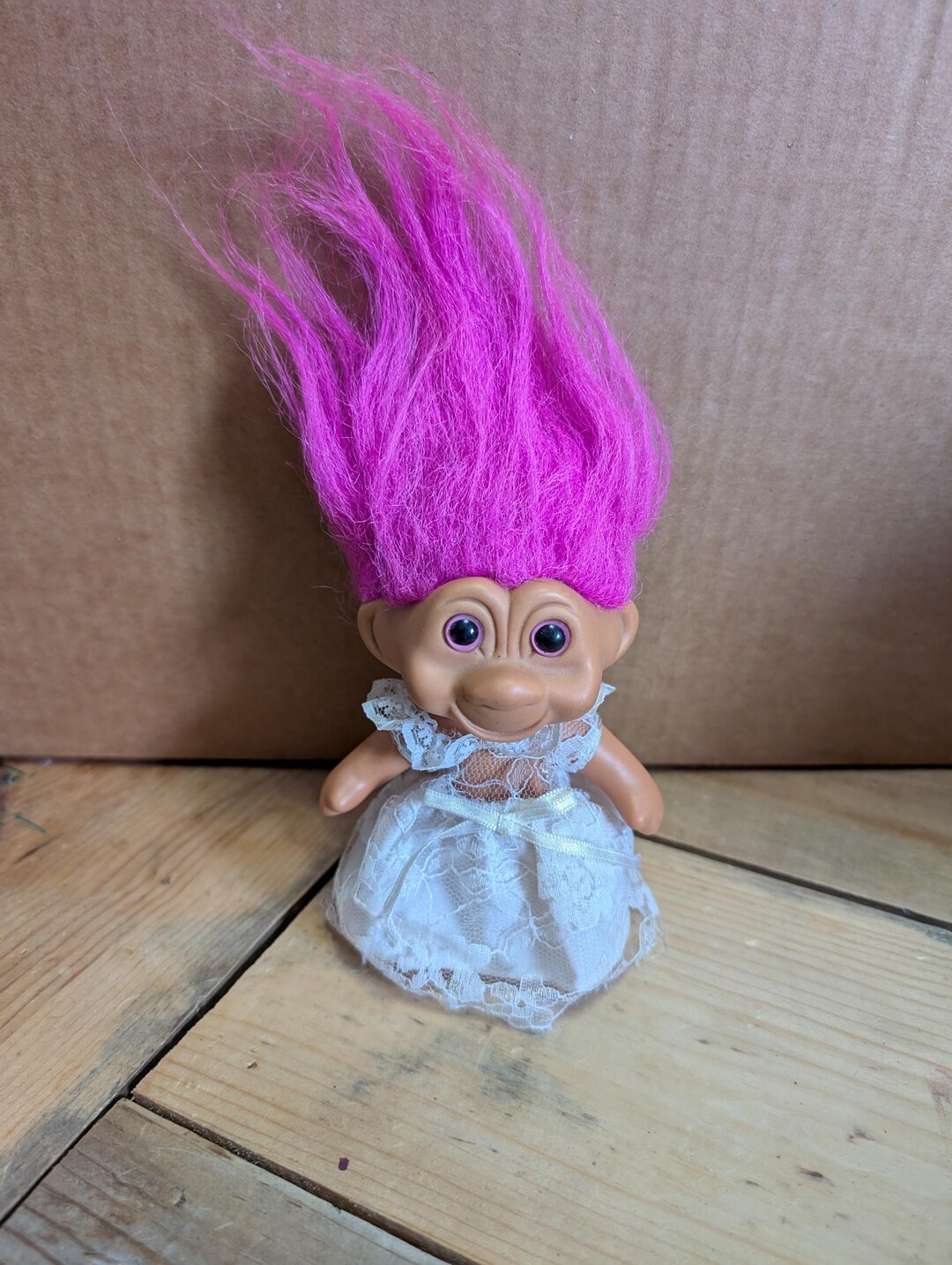 Pink Haired Troll Doll With White Dress - Etsy