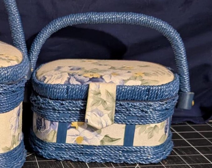 Blue Wicker Sewing Baskets - Etsy