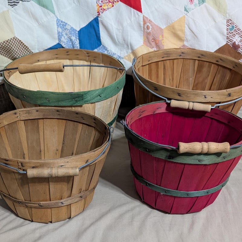 Wood Slat Basket - Etsy