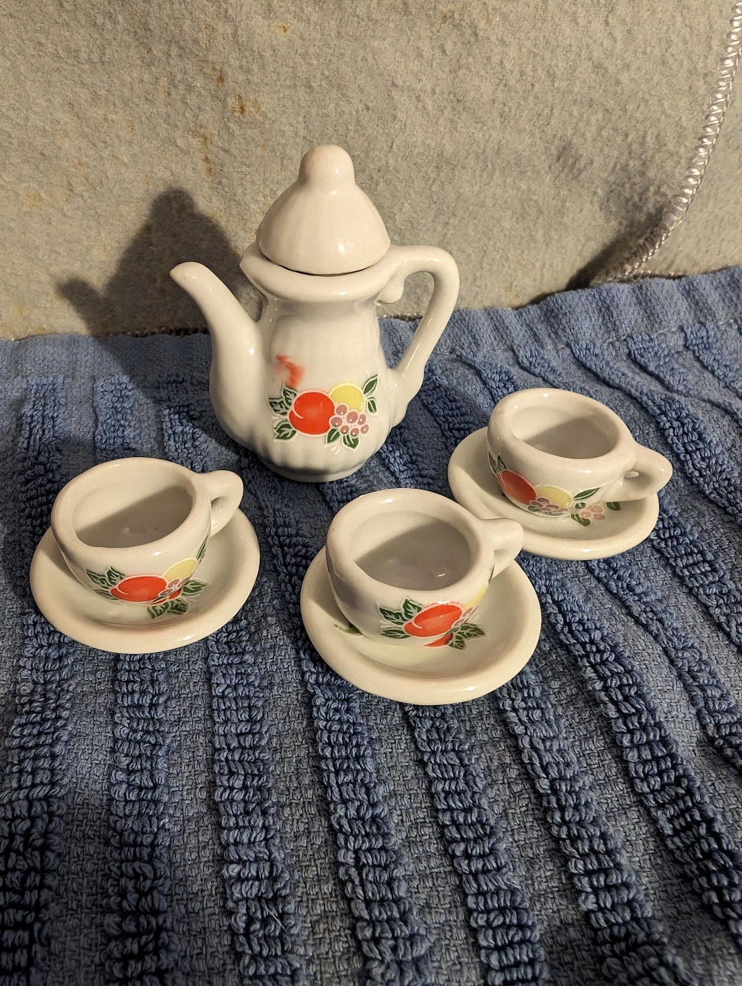 Miniature Frenzy Toy Ceramic Tea Set - Etsy