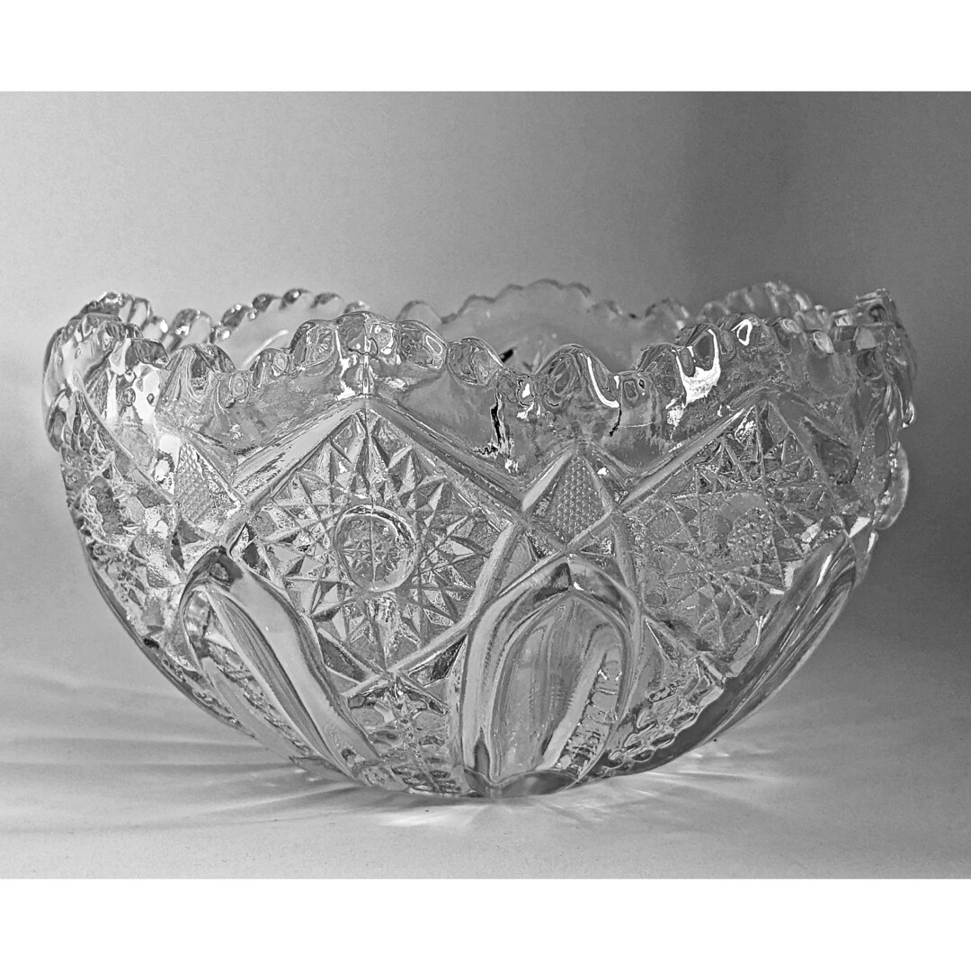Quintec Clear 8 Round Bowl by SMITH GLASS C 1990 - Etsy