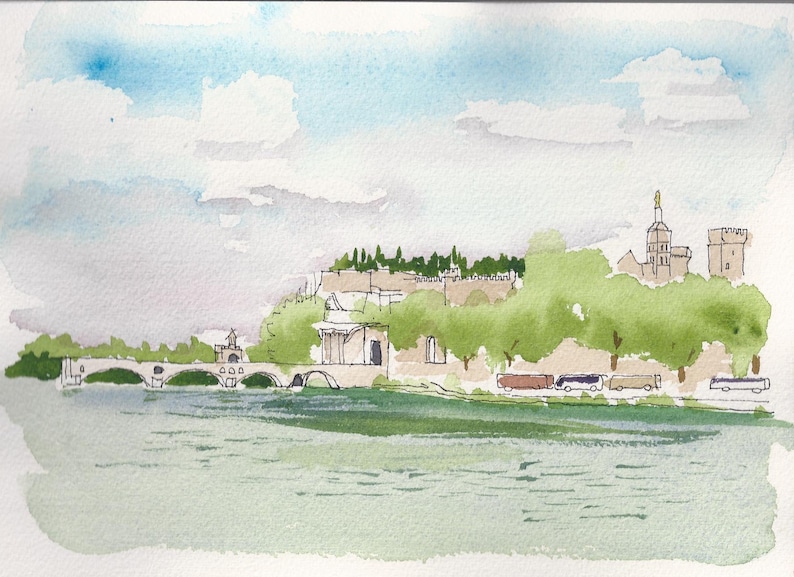 Print- Avignon Skyline - Etsy