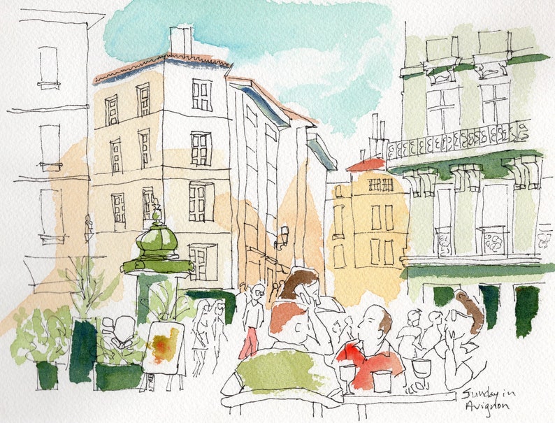 Print- Sunday in Avignon - Etsy