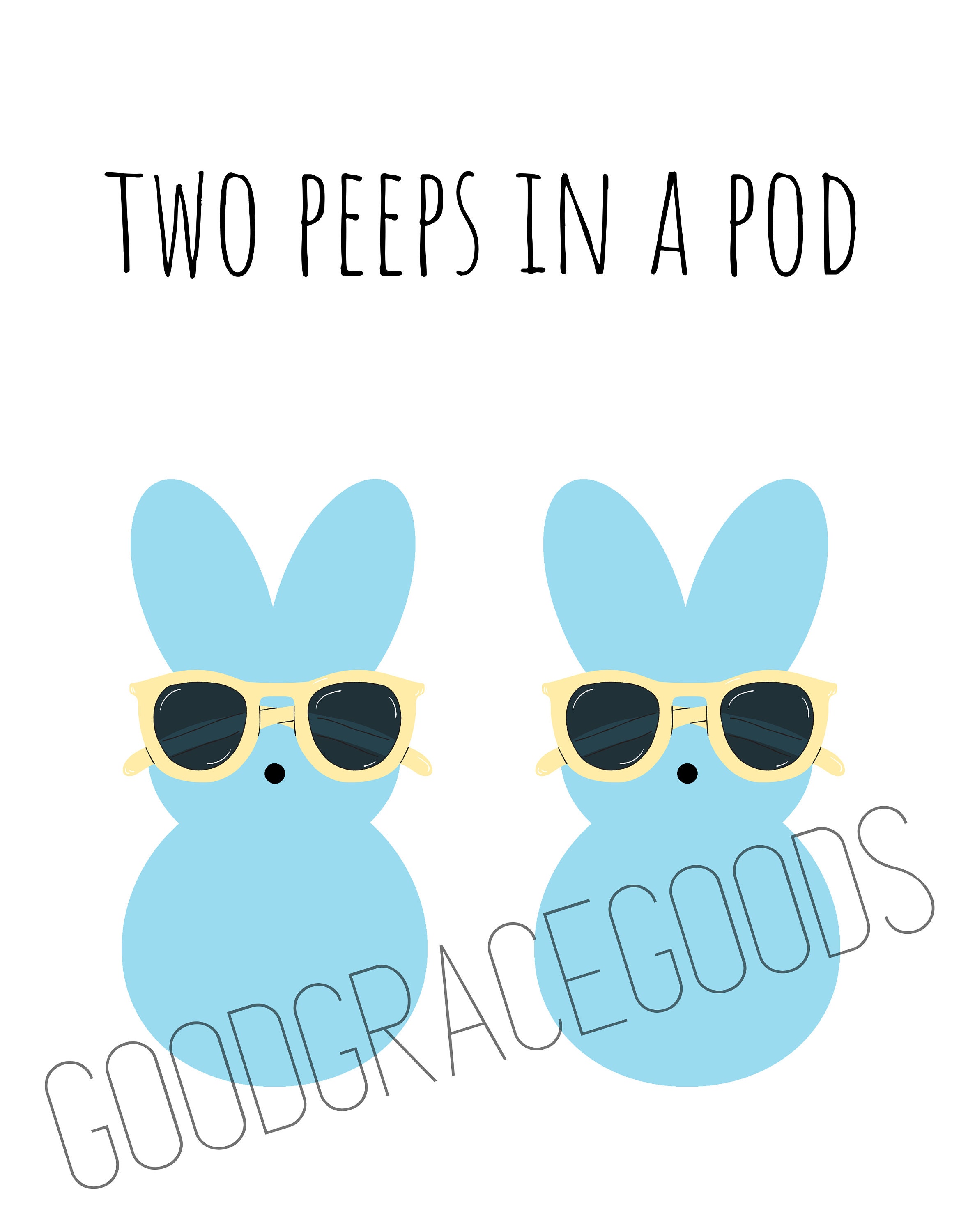 Two Peeps in a Pod Printable Easter Decor Instant Download - Etsy