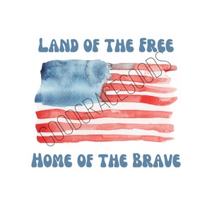 USA Land of the Free Home of the Brave USA Digital Download 4th of July ...